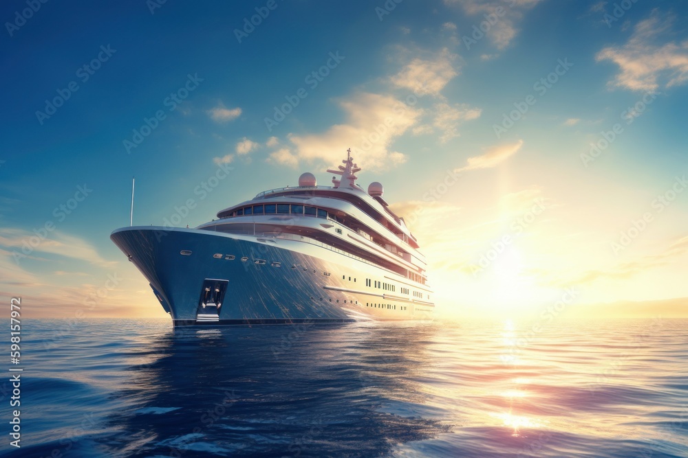 Luxury yacht on the high seas. Backdrop or background with copy space ...