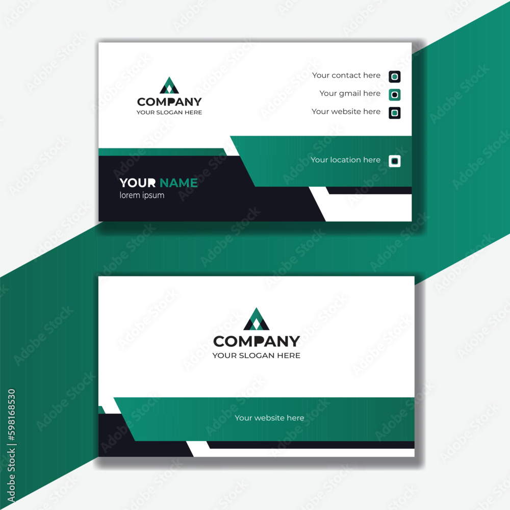 Two sided professional business card, visit card, print template ...
