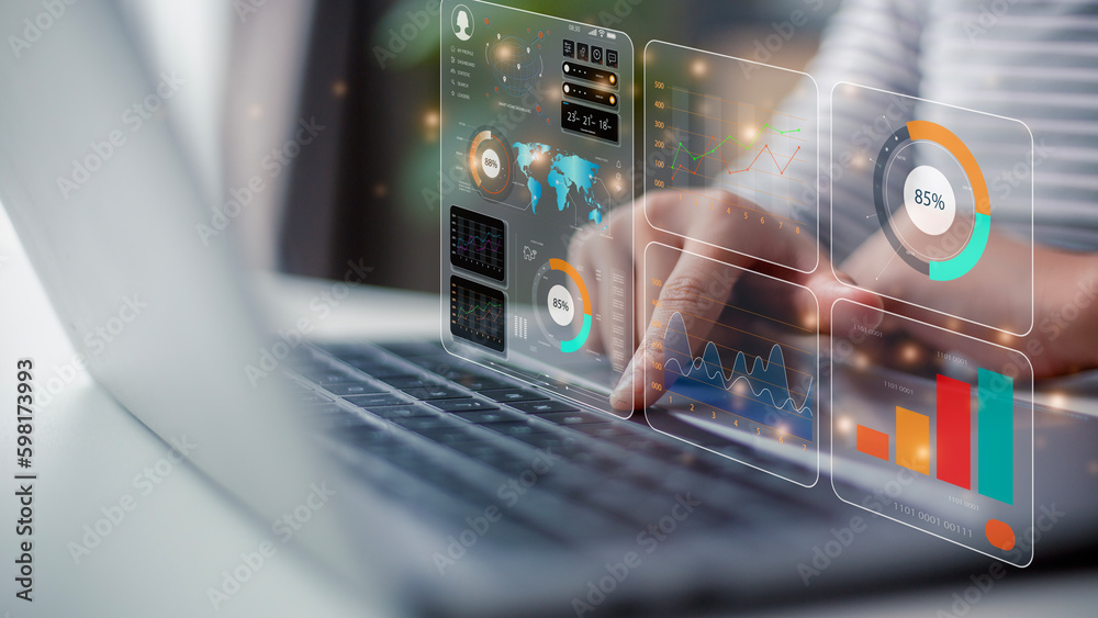 Data Scientists A Programmer Using A Laptop To Analyze And Develop