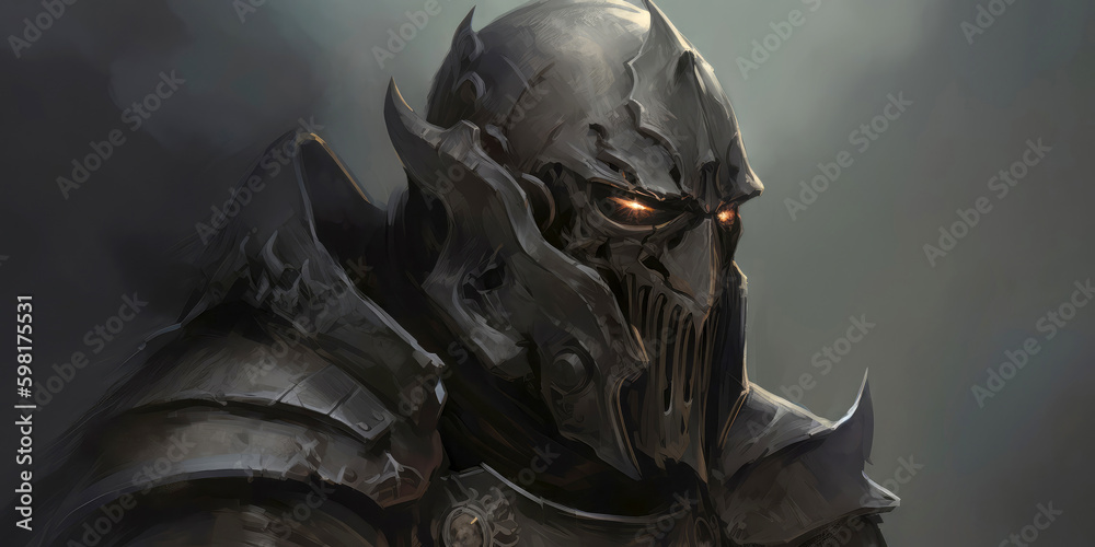 Knight and armor, fantasy world, background, digital illustration, AI ...