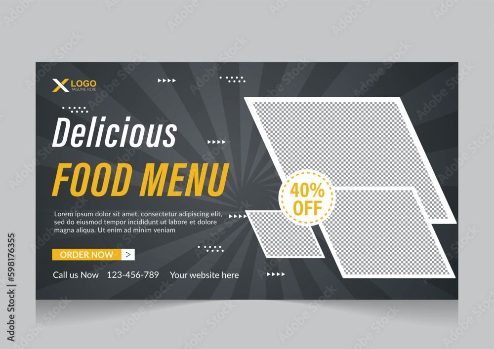 Asian restaurant food menu youtube thumbnail design editable template ...