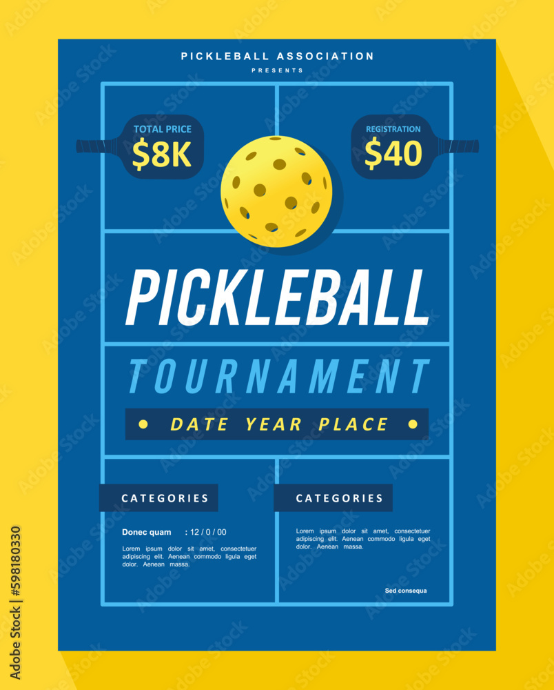 Great attractive simple and memorable Pickleball poster for competition ...