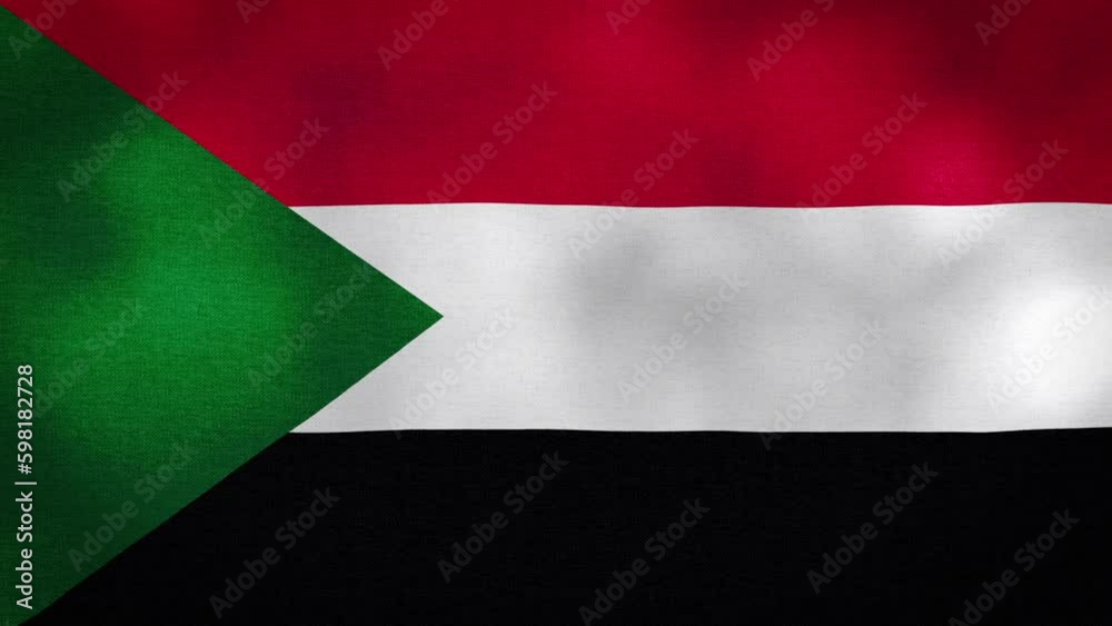 Waving Flag of Sudan video background with vintage vignette overlay ...