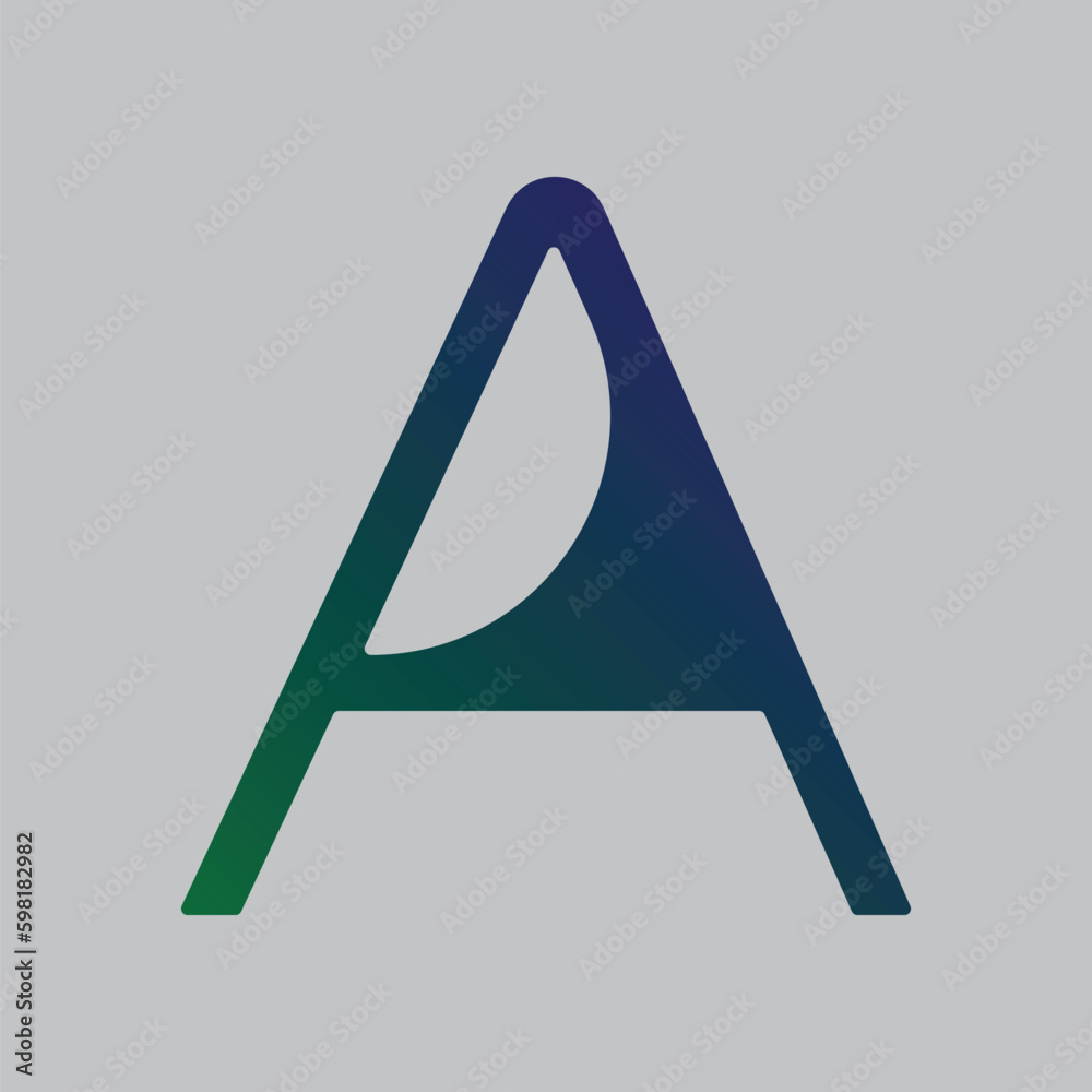 Letter A typography logo design template element. Gradient color letter ...