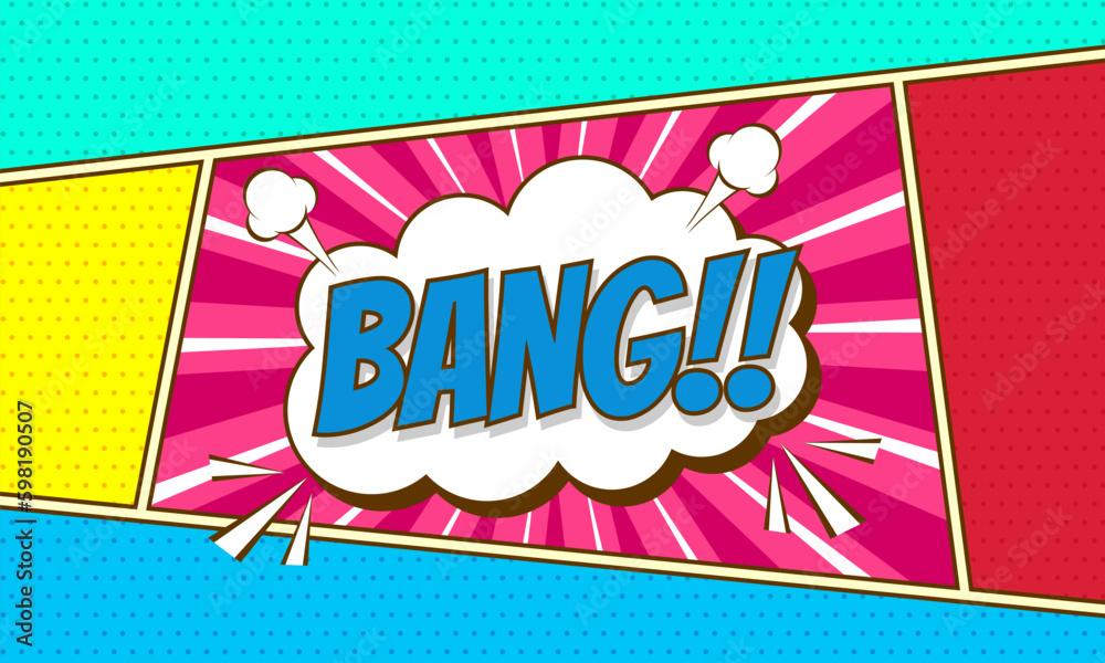 Bang text comic cartoon illustration Stock Vector | Adobe Stock