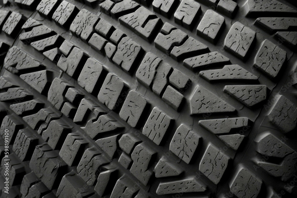 ภาพประกอบสต็อก A closeup of a race cars rear tire the details of the ...