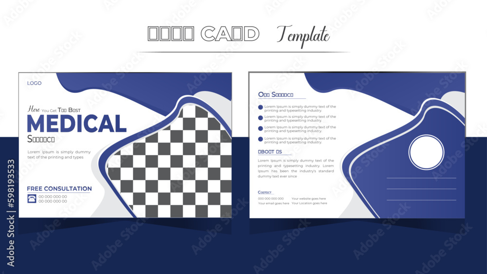 Creative medical postcard template design layout, Medical health care ...