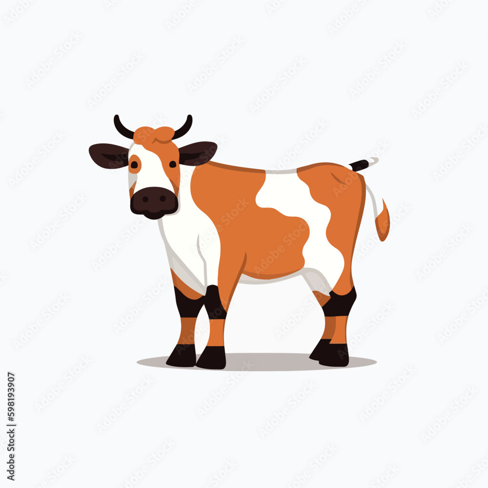 The cow goes moo. Vector illustration of a mooing cow in simple ...