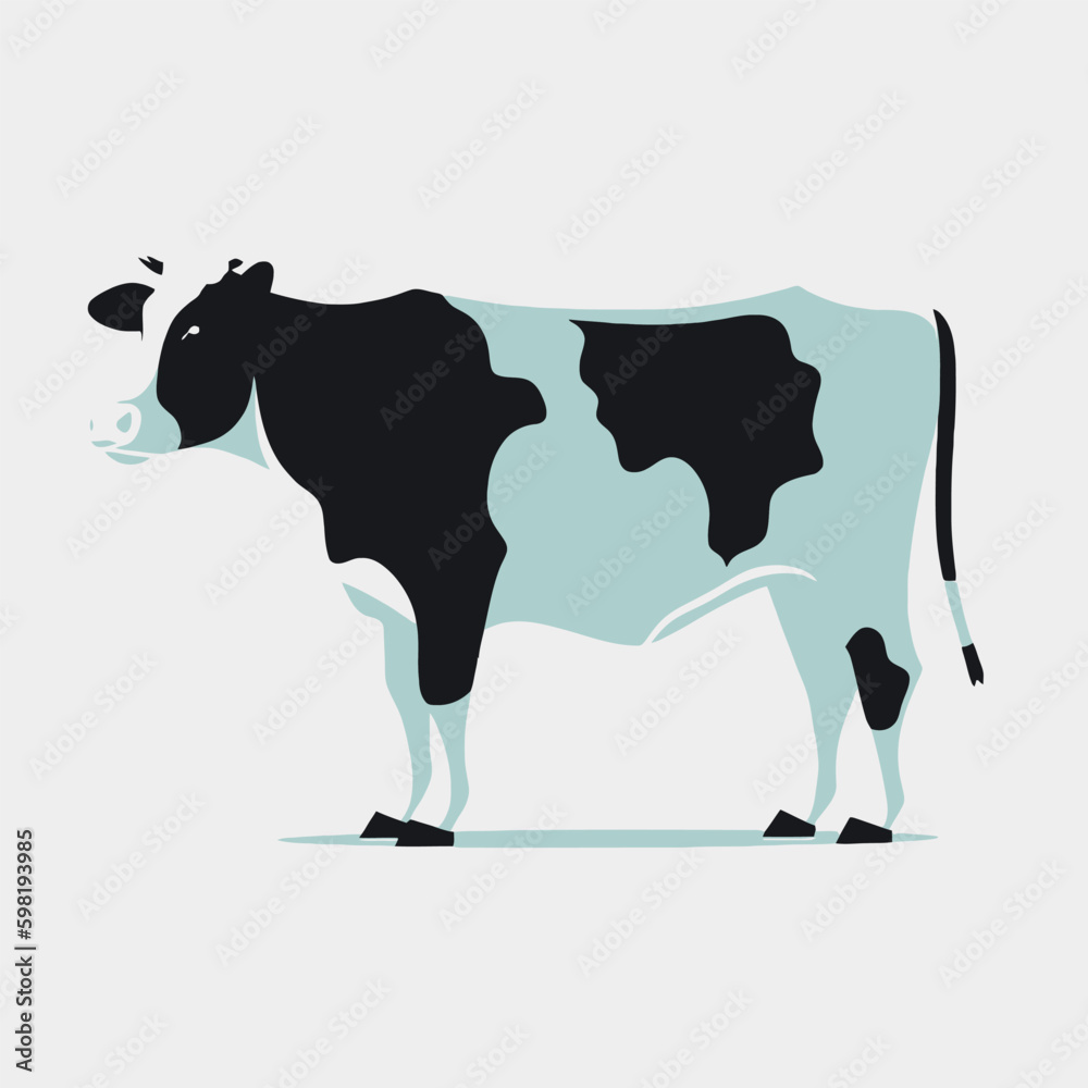 The cow goes moo. Vector illustration of a mooing cow in simple ...