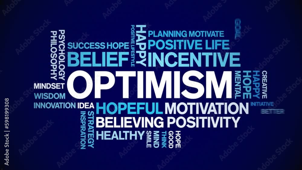 Optimism animated tag word cloud;text design animation kinetic ...
