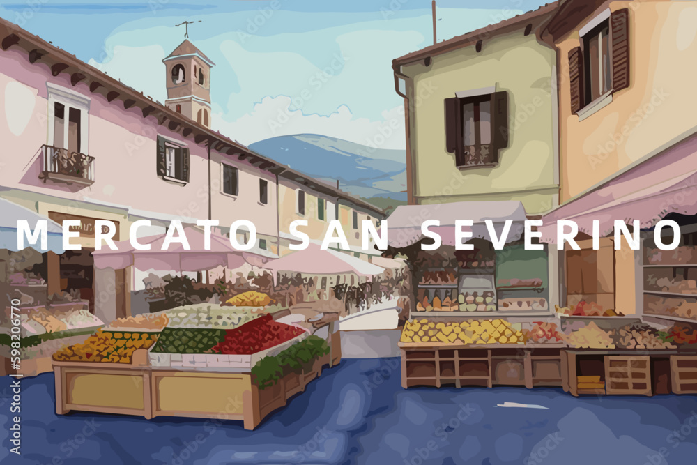 Mercato San Severino: Beautiful painting of an Italian village with the ...