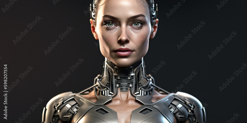 Robot woman background. Created with generative Ai technology. Stock ...