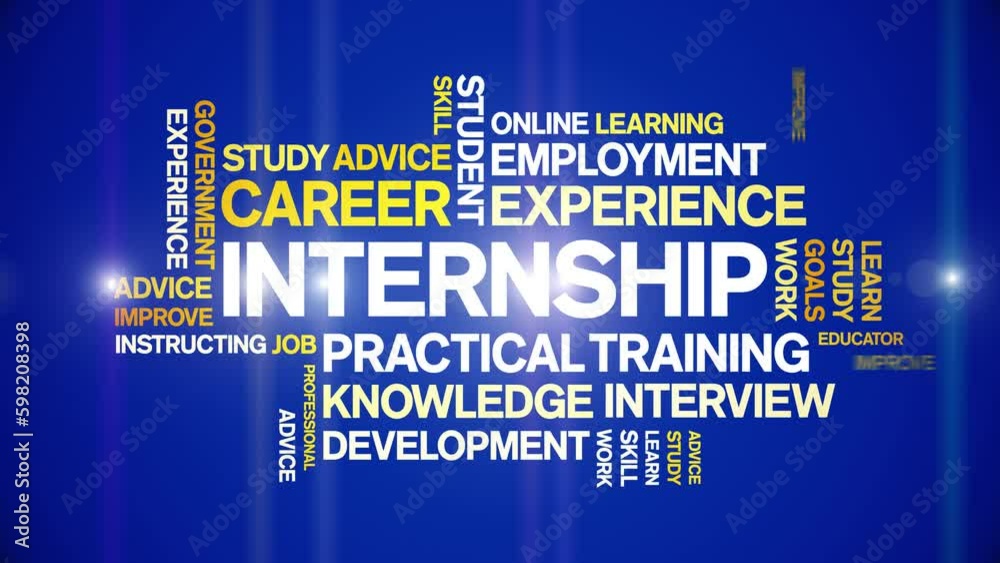 internship animated tag word cloud;text design animation kinetic ...