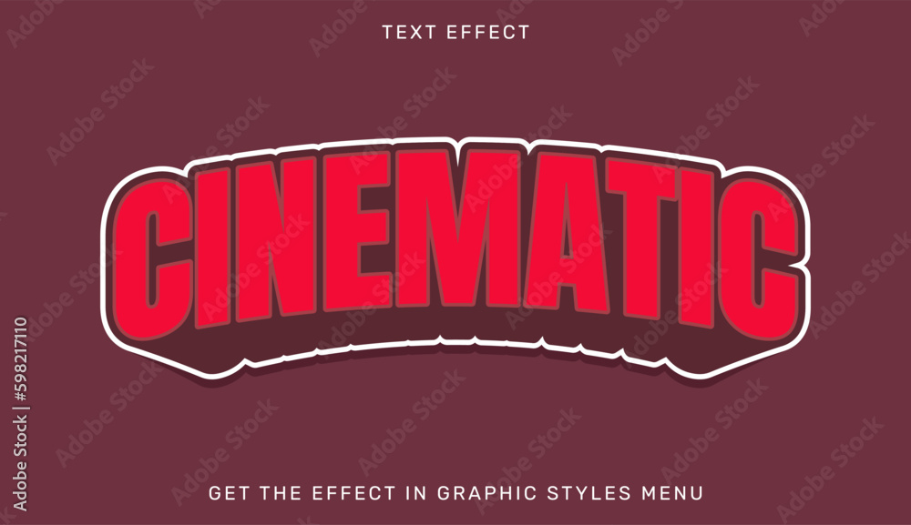 Editable cinematic text effect in 3d style Stock Vector | Adobe Stock
