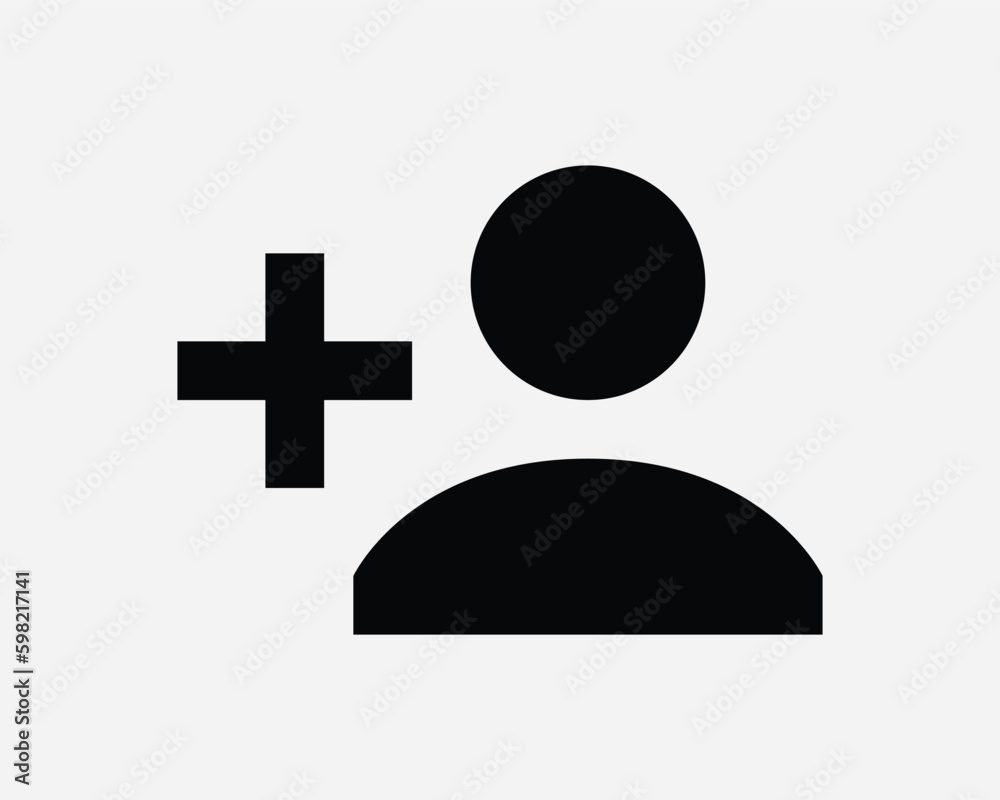 Add User Business Person Member Profile Avatar Plus Cross Mark Black ...