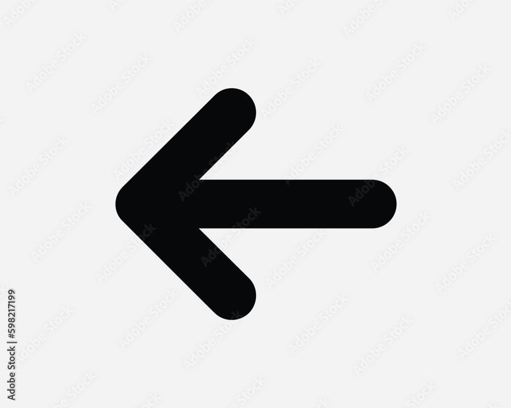Left Arrow Icon. Previous Back Point Pointer Navigation Direction Road ...