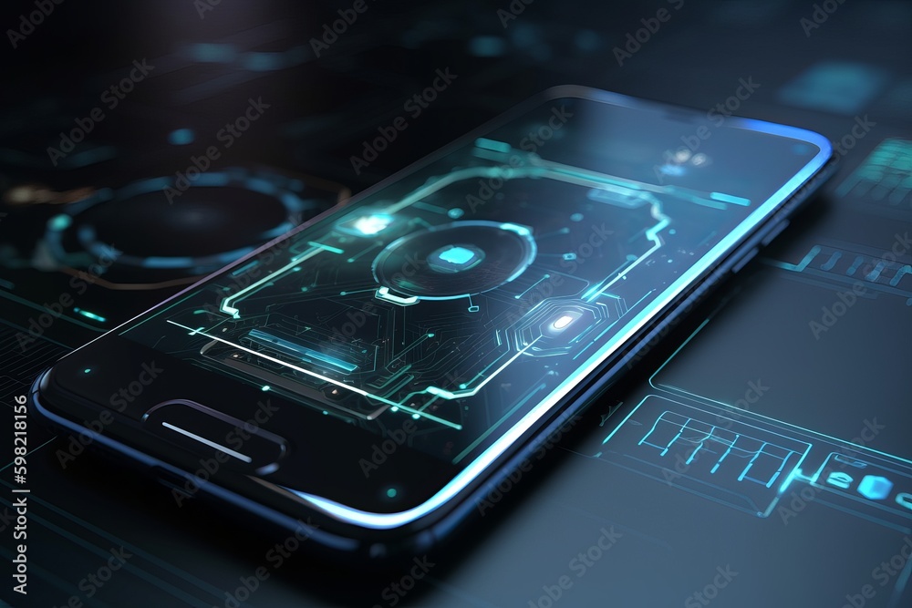 Vector futuristic mobile technology Ultra realistic, highly detail, VFX ...