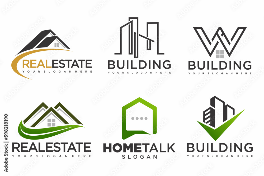 Real Estate Logo, house logo and building logo icon set .design ...