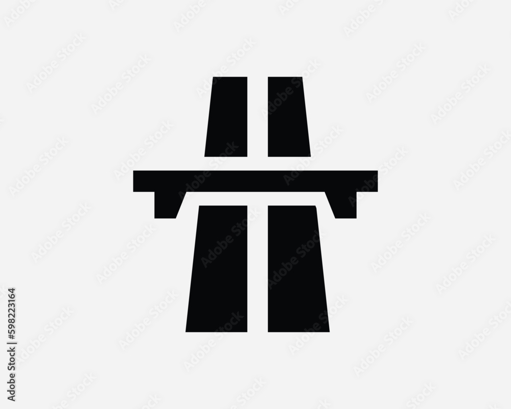 Highway Expressway Motorway Interstate Freeway Road Black and White ...