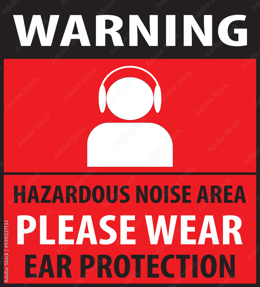 Hazardous noise industrial warning sign vector eps Stock Vector | Adobe ...