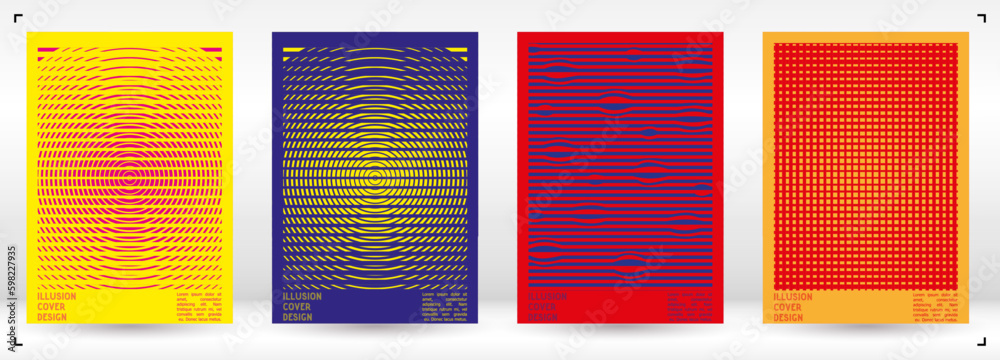 Geometrical Poster Design with Optical Illusion Effect. Modern ...
