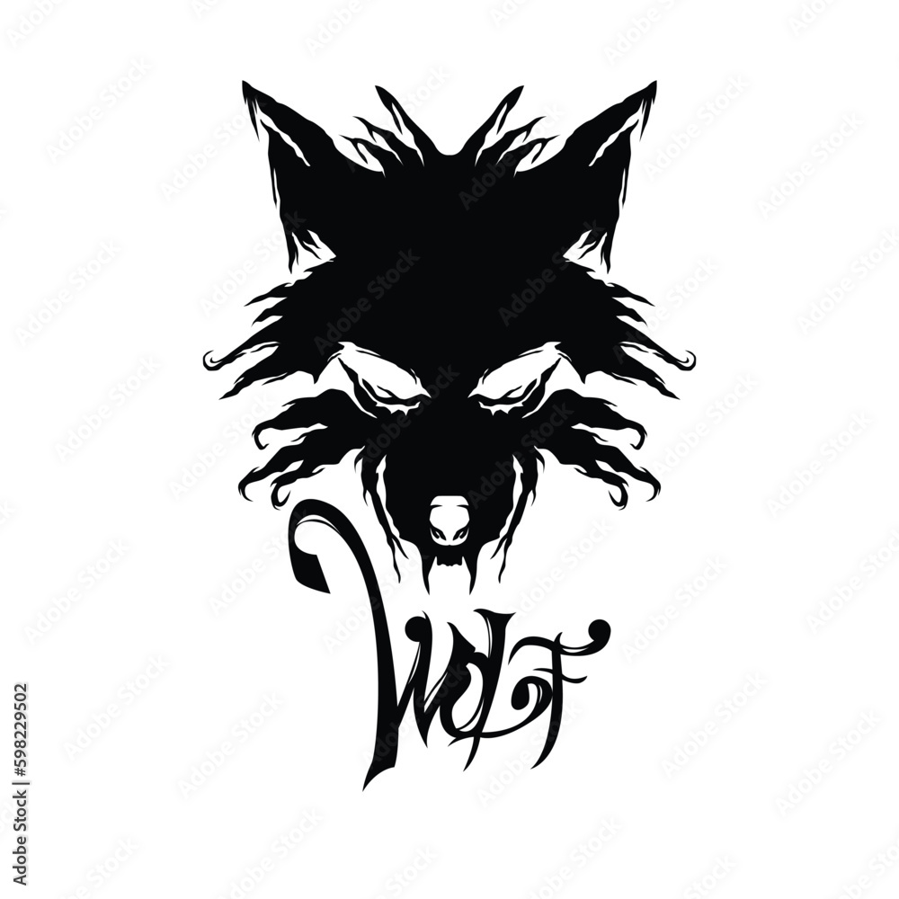 dire wolf head vector illustration Stock Vector | Adobe Stock