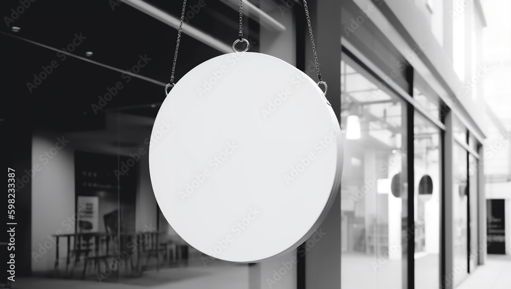 Minimal circular shop signboard, ready for mockup Stock Illustration ...