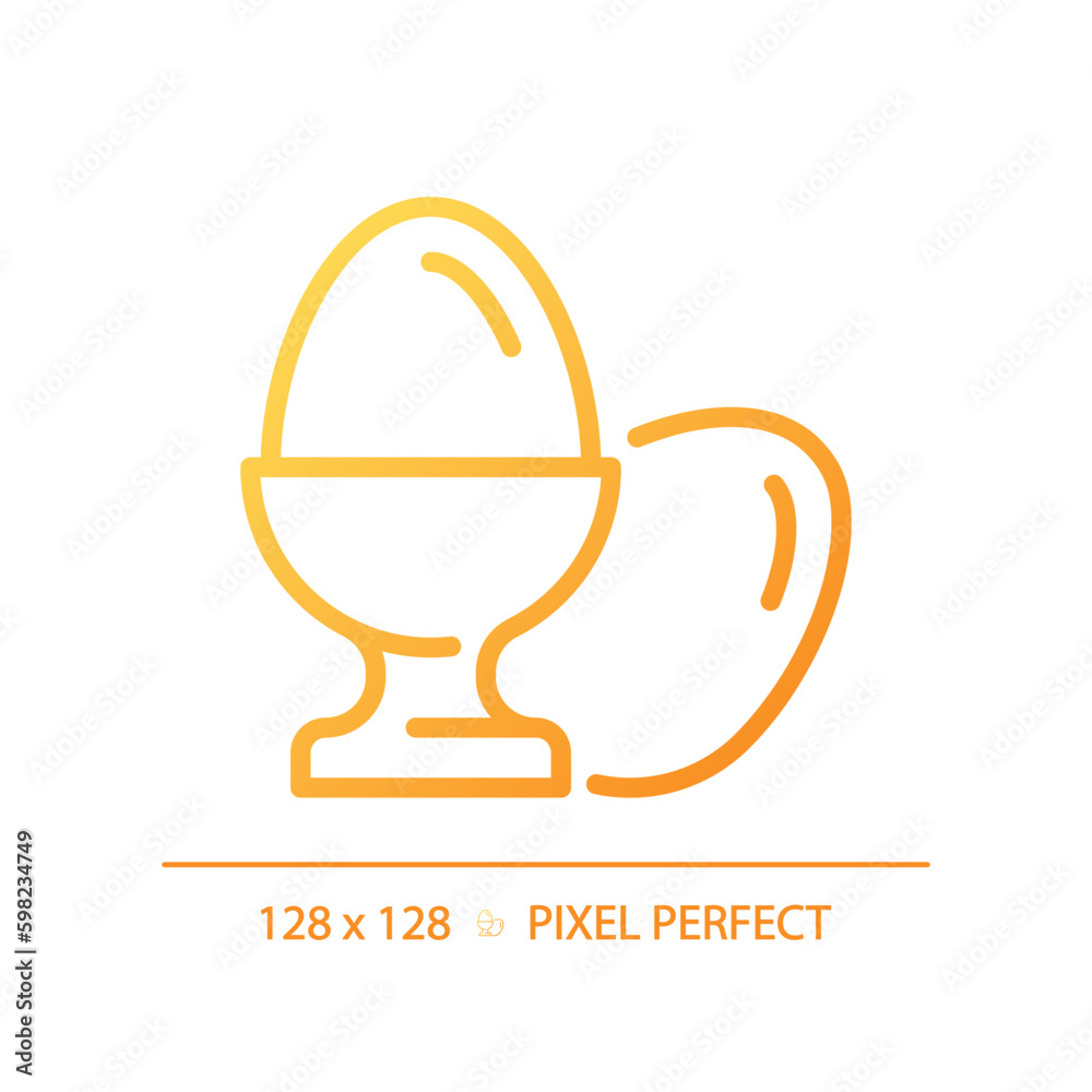 Eggs pixel perfect gradient linear vector icon. Protein food. Poultry ...