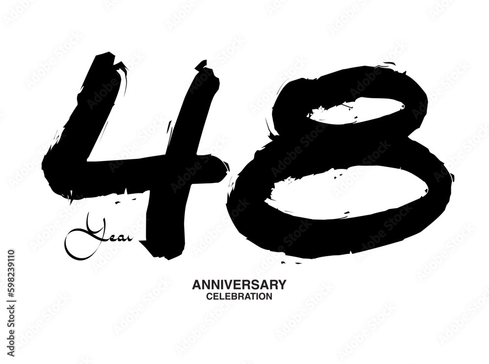 Vetor de 48 Years Anniversary Celebration Vector Template, 48 number ...