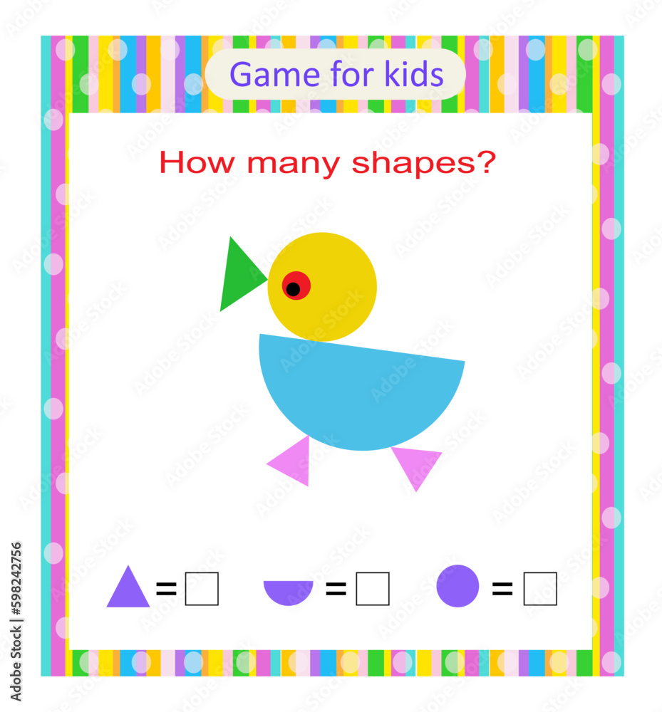 Math activity for kids. How many shapes are there Developing numeracy ...