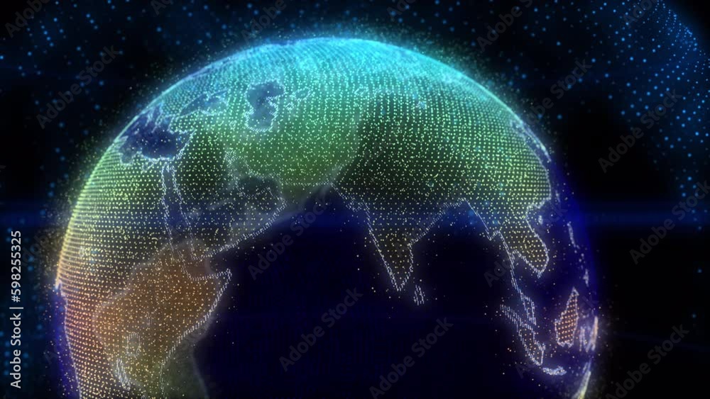 BIG DATA EARTH The Blue Marble teamwork Digital Clouds Earth rotating ...