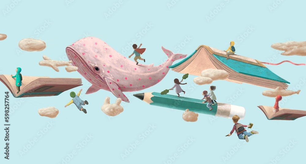 Education learning dream hope inspiration and freedom concept, girl and ...