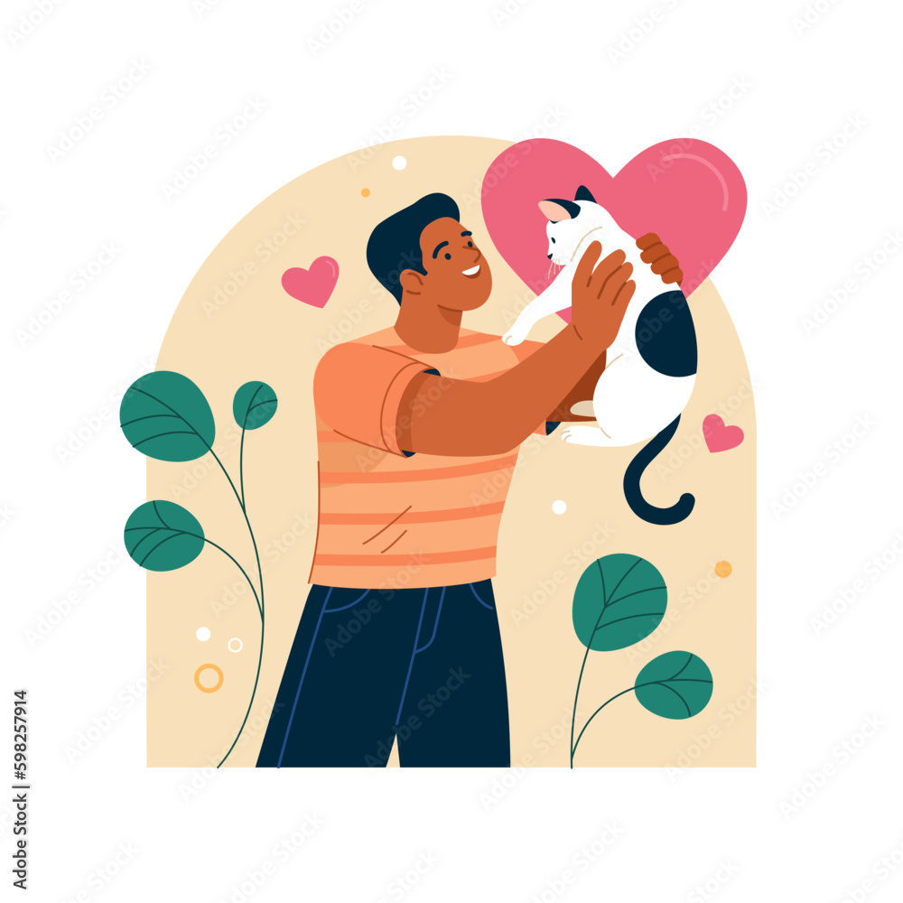 Pet Adoption concept. Vector cartoon illustration in a trendy flat ...
