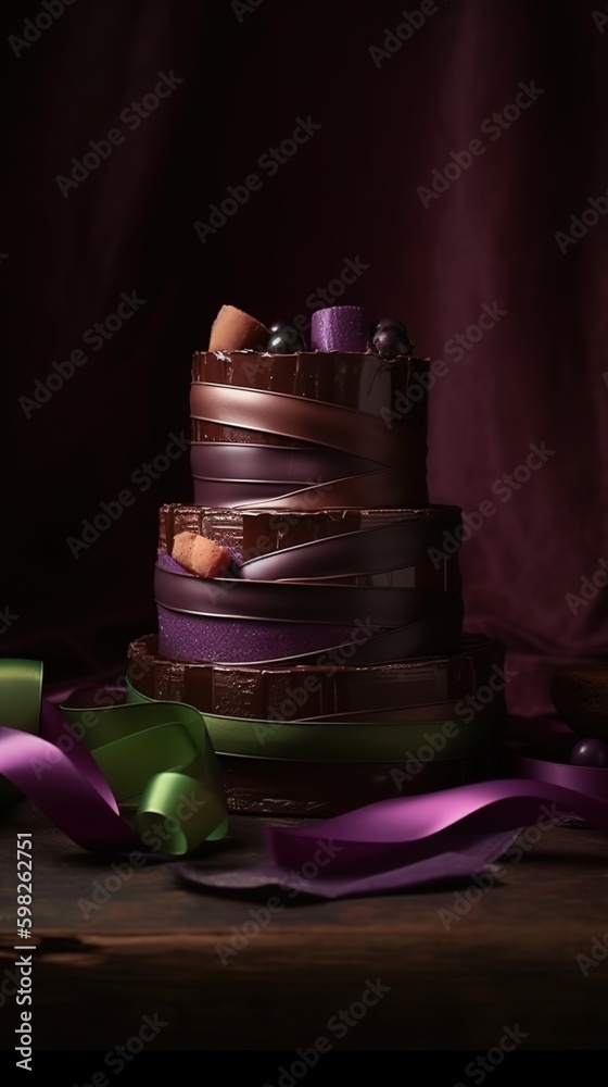 Happy Birthday Cake Background Wallpaper Illustration Generative AI ...