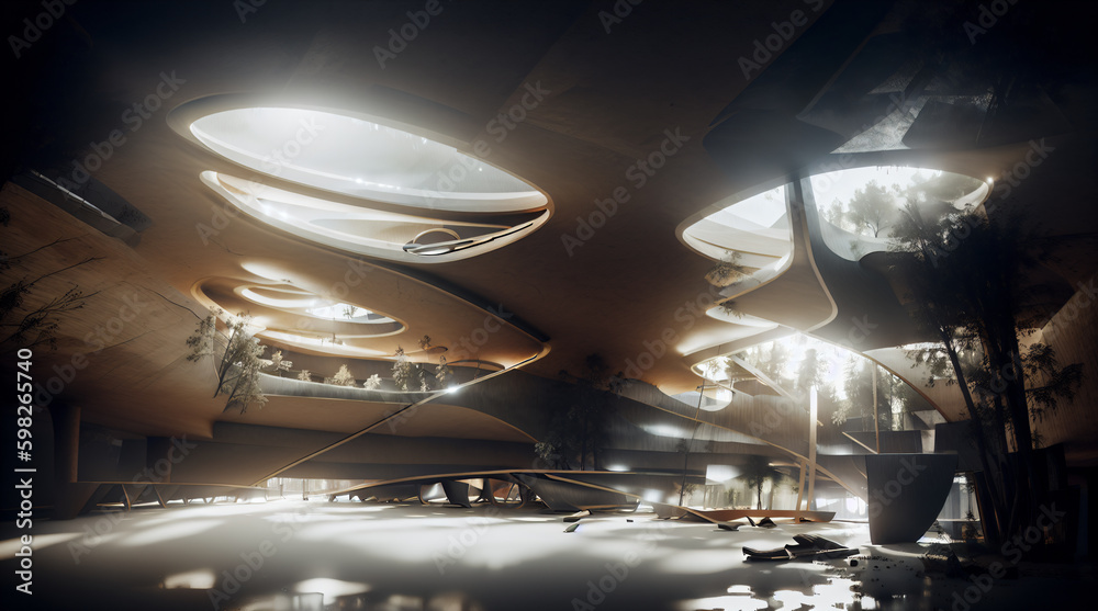 futuristic sports arena stadium.Ai generate illustrator. hi-tech ...