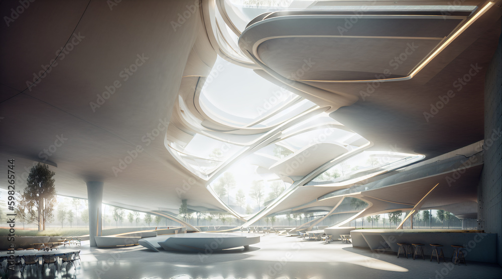 futuristic sports arena stadium.Ai generate illustrator. hi-tech ...