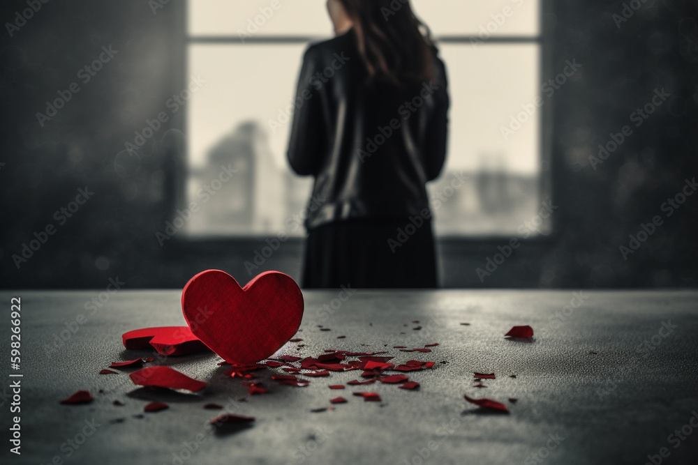An emotional image of a broken heart, representing the pain and sorrow ...