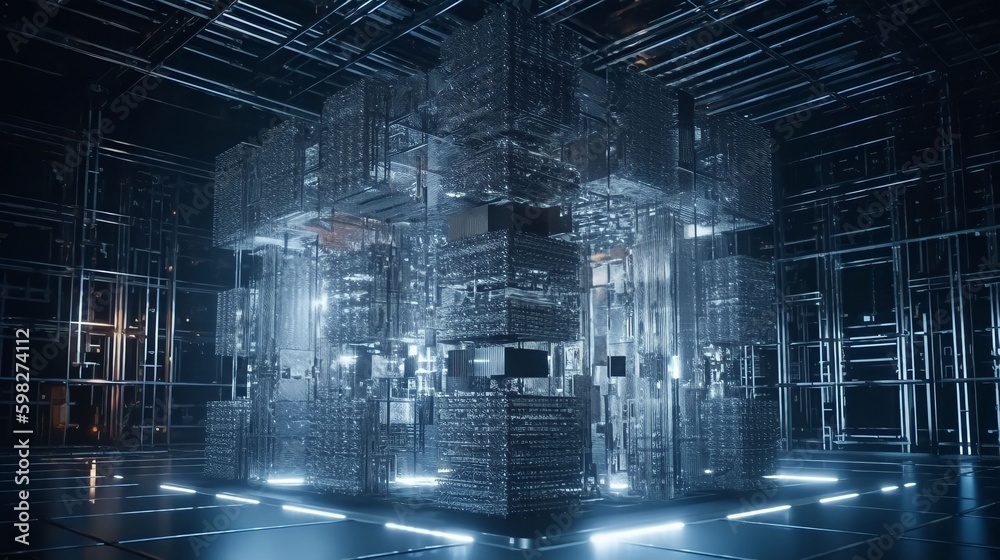 Quantum computer, qubit network, latest computer technologies, computer ...