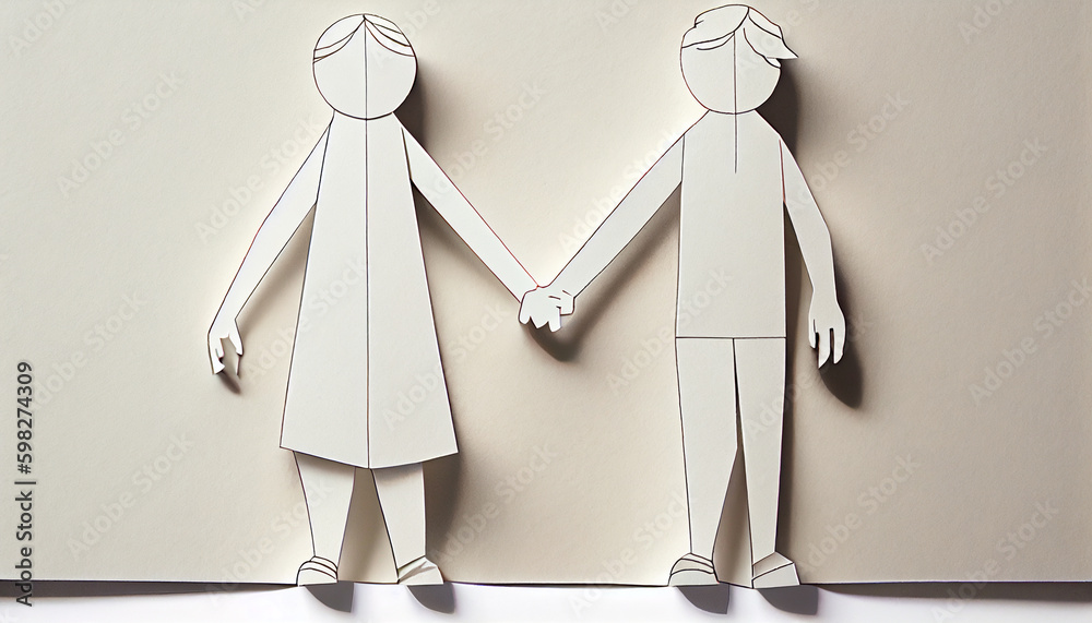 2D people holding hands and walking together Stock Illustration | Adobe ...