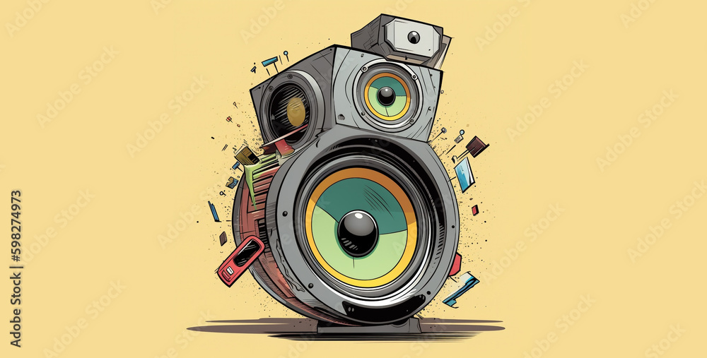 music background with speakers cartoon image for stereo sound hd ...