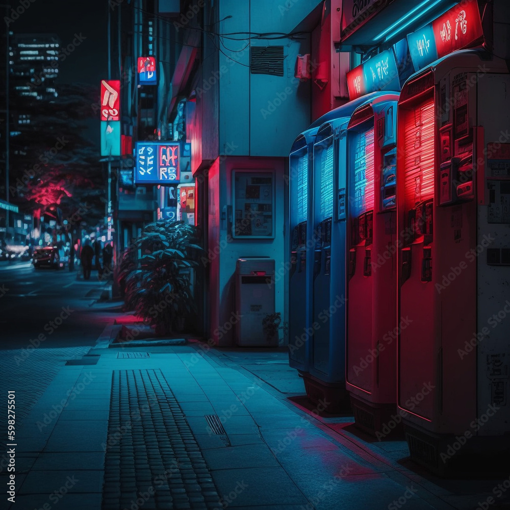 zoomed out photo of a thin street in Tokyo japan hd wallpaper Stock ...