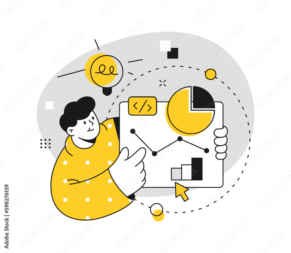 Business analytics and development strategy and planning. Board with ...