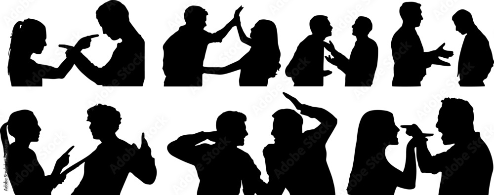 "Vector Silhouette Set of People Arguing: Ideal for Your Next Creative ...
