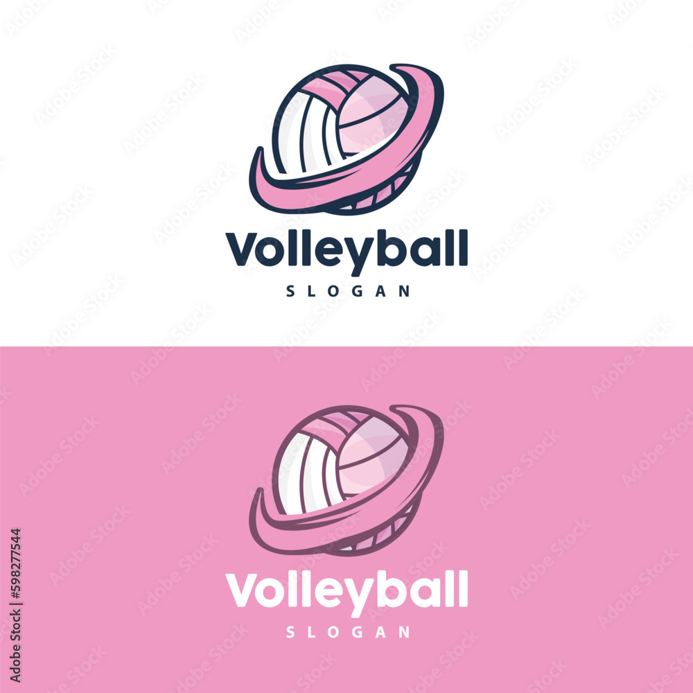 Volleyball Logo, Sport Simple Design, World Sports Tournament Vector ...