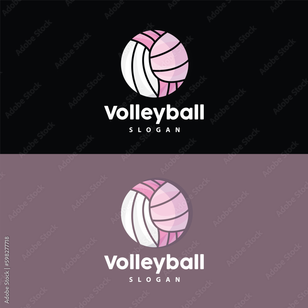 Volleyball Logo, Sport Simple Design, World Sports Tournament Vector ...