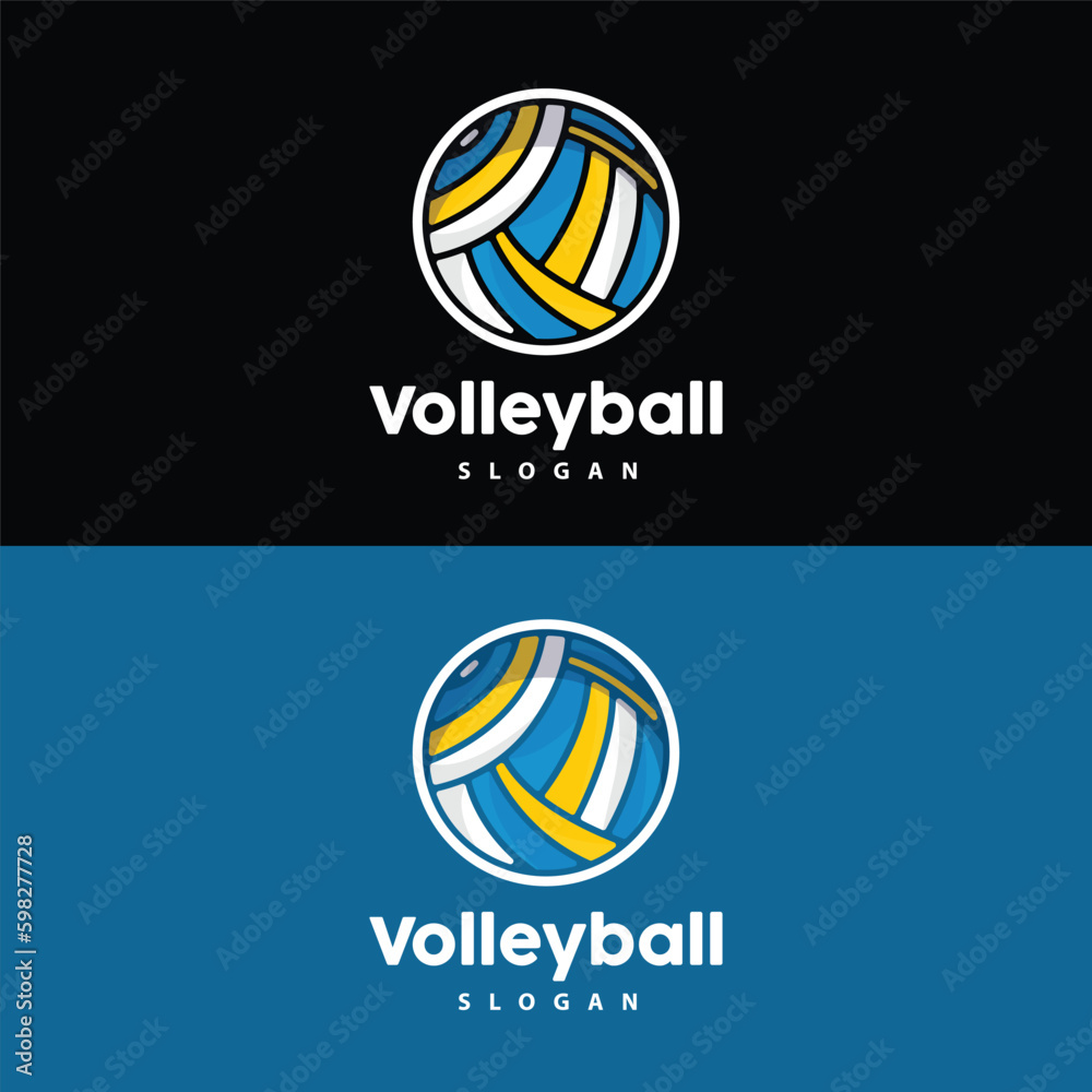 Volleyball Logo, Sport Simple Design, World Sports Tournament Vector ...