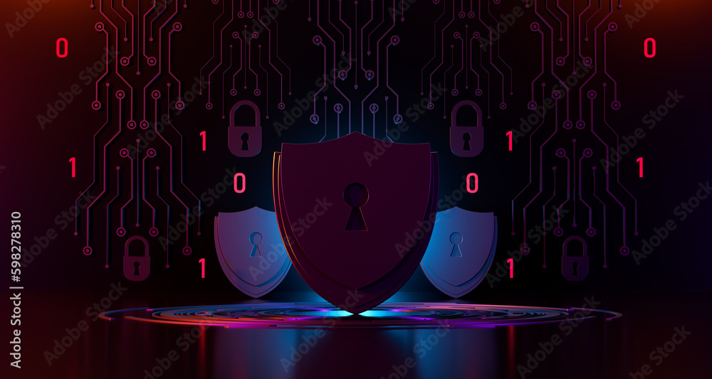 Protection Network Security Computer And Safe Your Data Concept Shield Icon Cyber Security