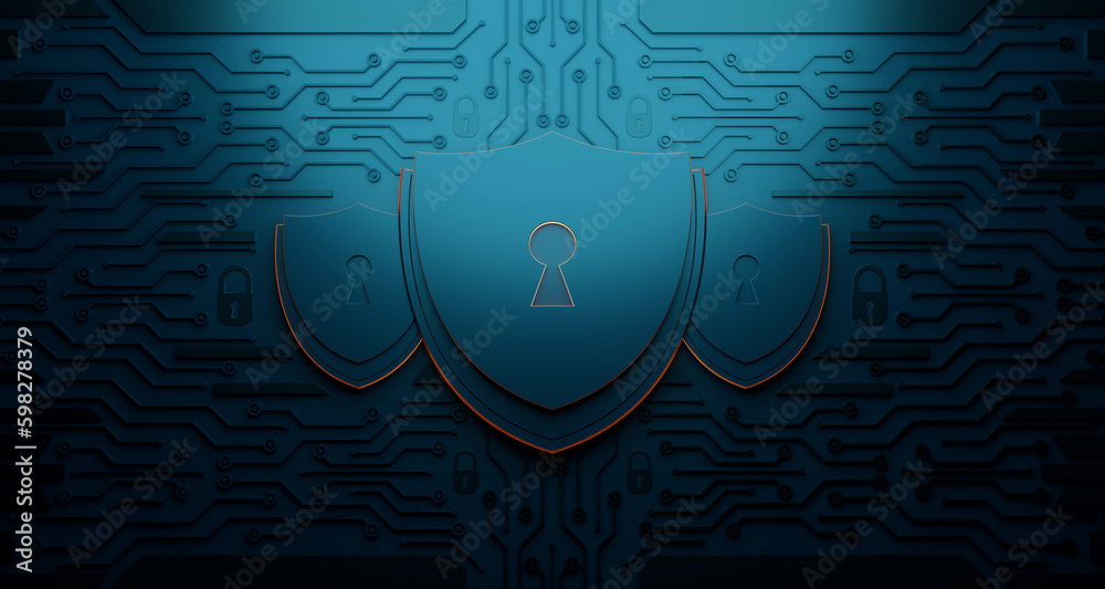 Protection Network Security Computer And Safe Your Data Concept Shield Icon Cyber Security