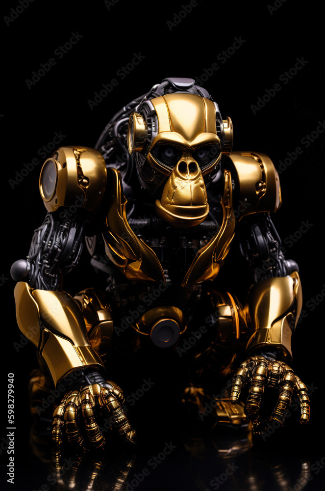 Modern futuristic monkey robot Stock Illustration | Adobe Stock