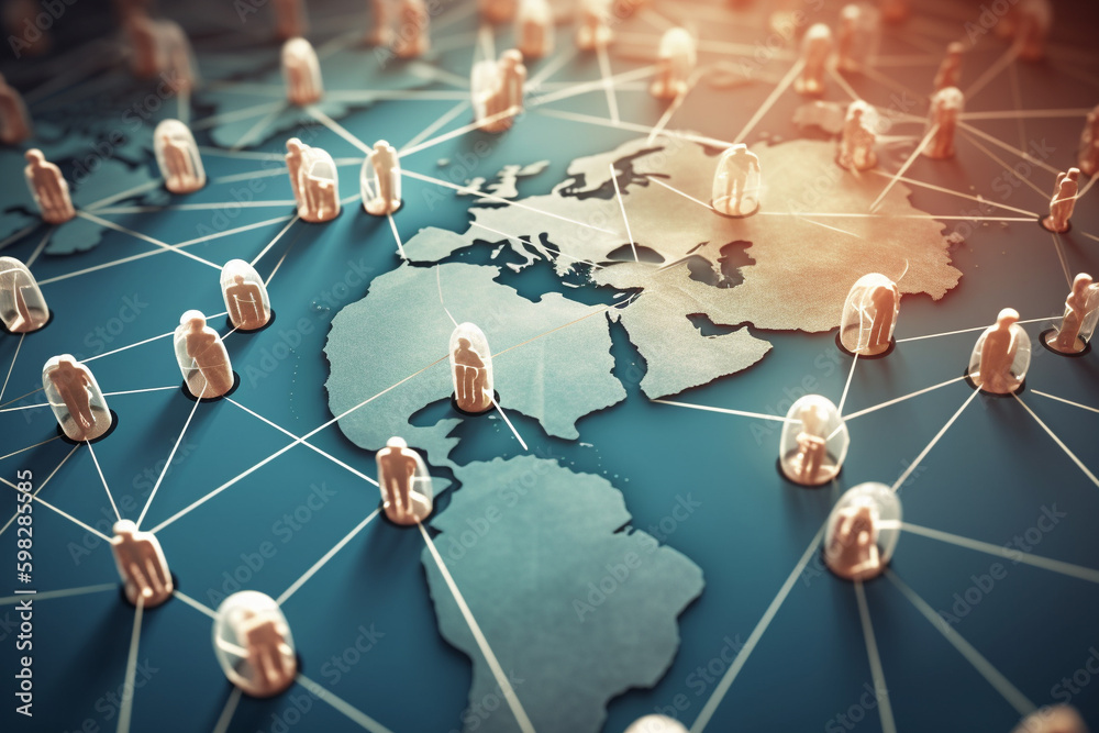 A visual representation of the global social network concept. Ai ...